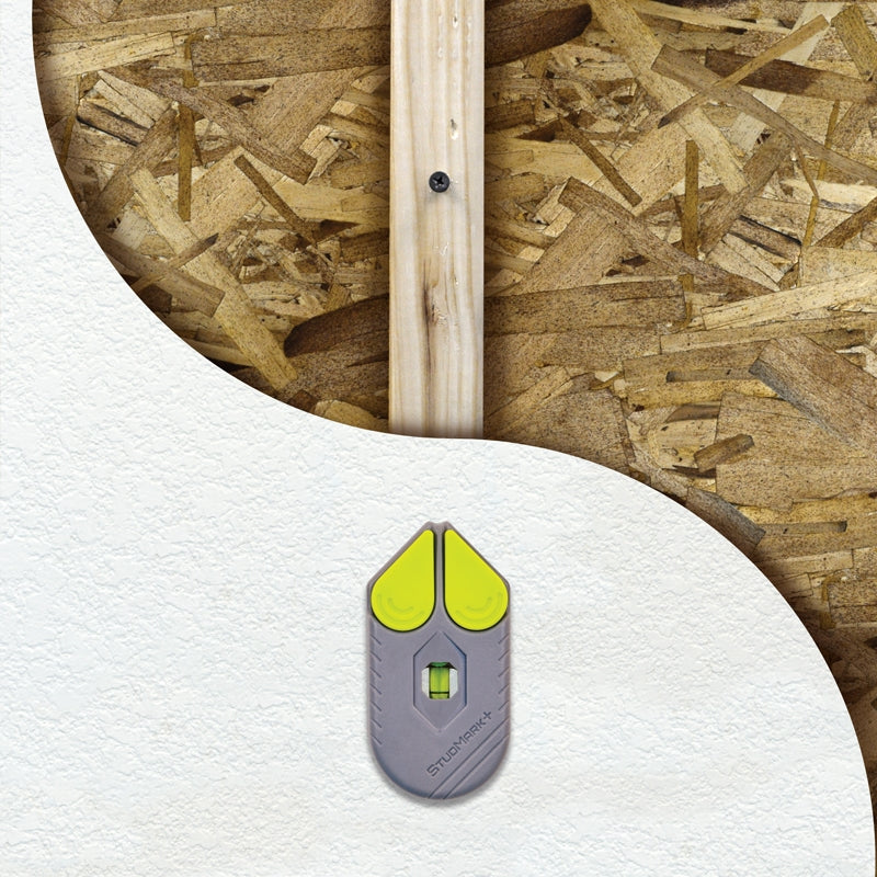 Stud Mark + Magnetic Stud Finder with Removable Markers and Level